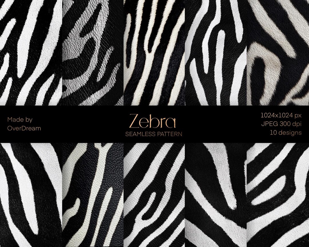 DIGITAL PAPER Bundle, Zebra Skin Texture Pack, Scrapbooking Craft ...