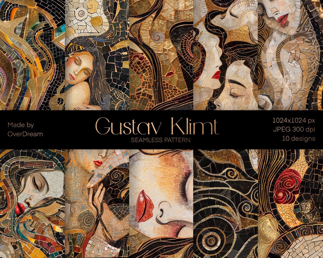 Gustav Klimt Seamless Pattern Pack, Scrapbooking Craft Supplies, the ...