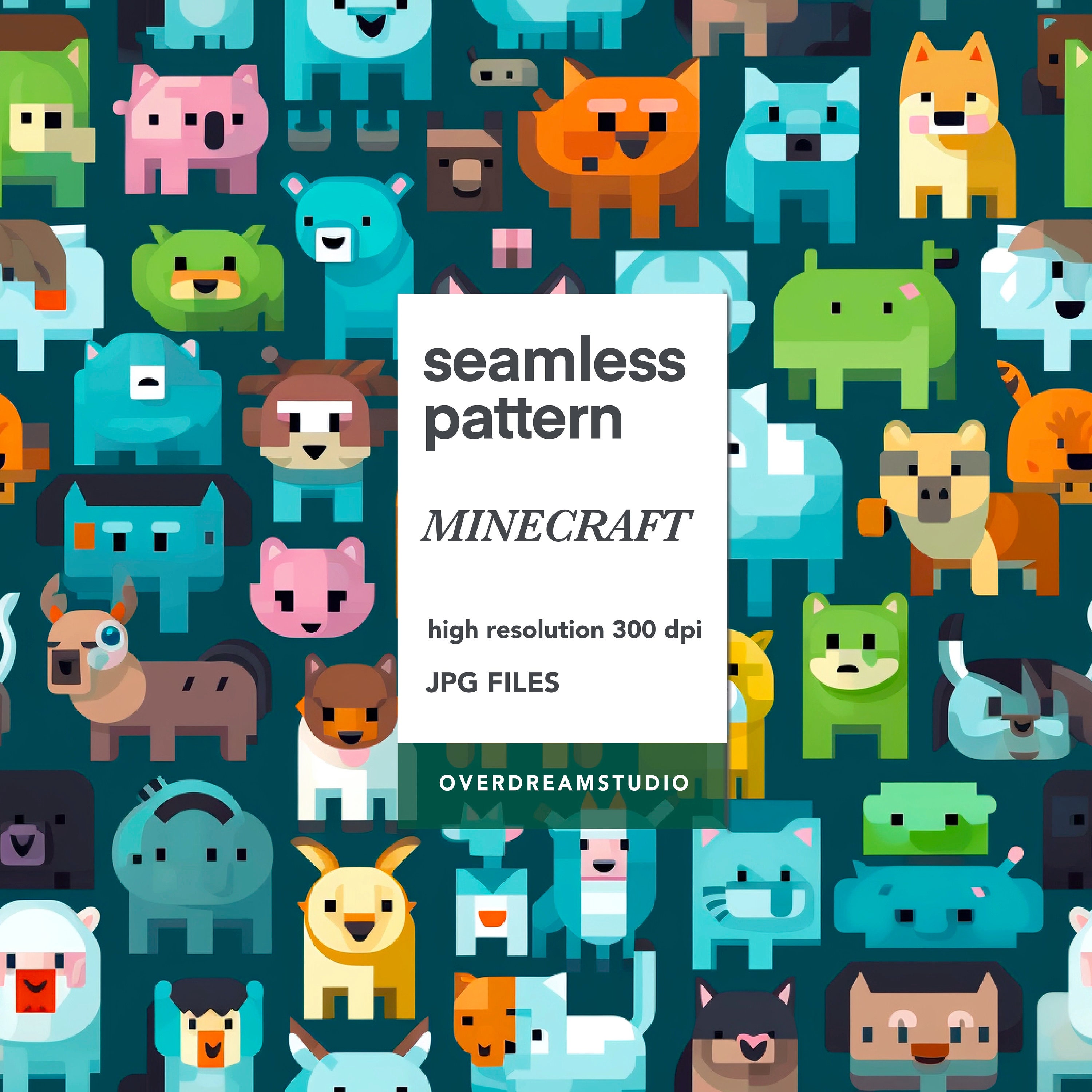 Minecraft Seamless Pattern, Kids Digital Paper, Minecraft Design ...