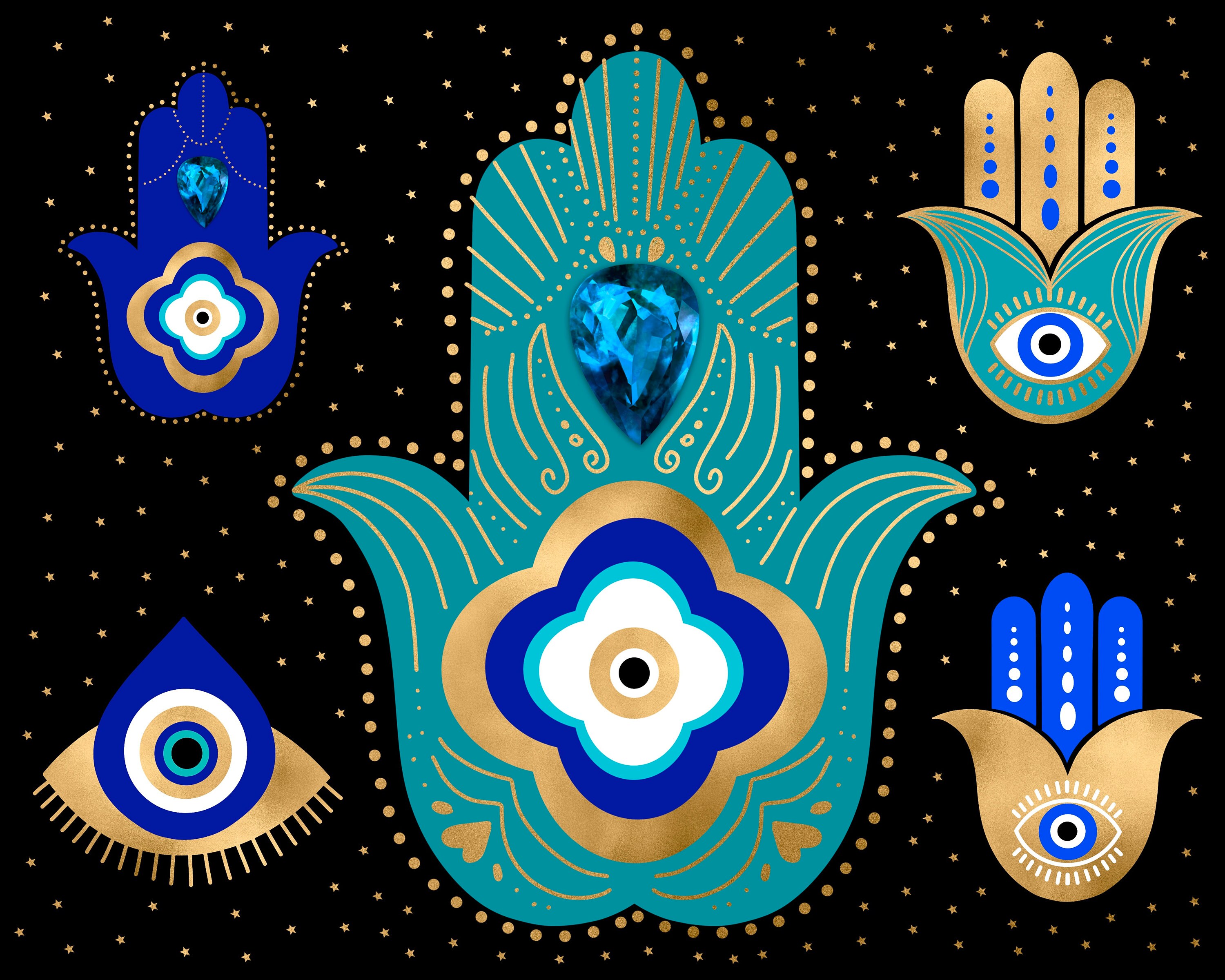 Evil Eye Clipart, Evil Eye Illustration Png, Ready to Print Stickers ...