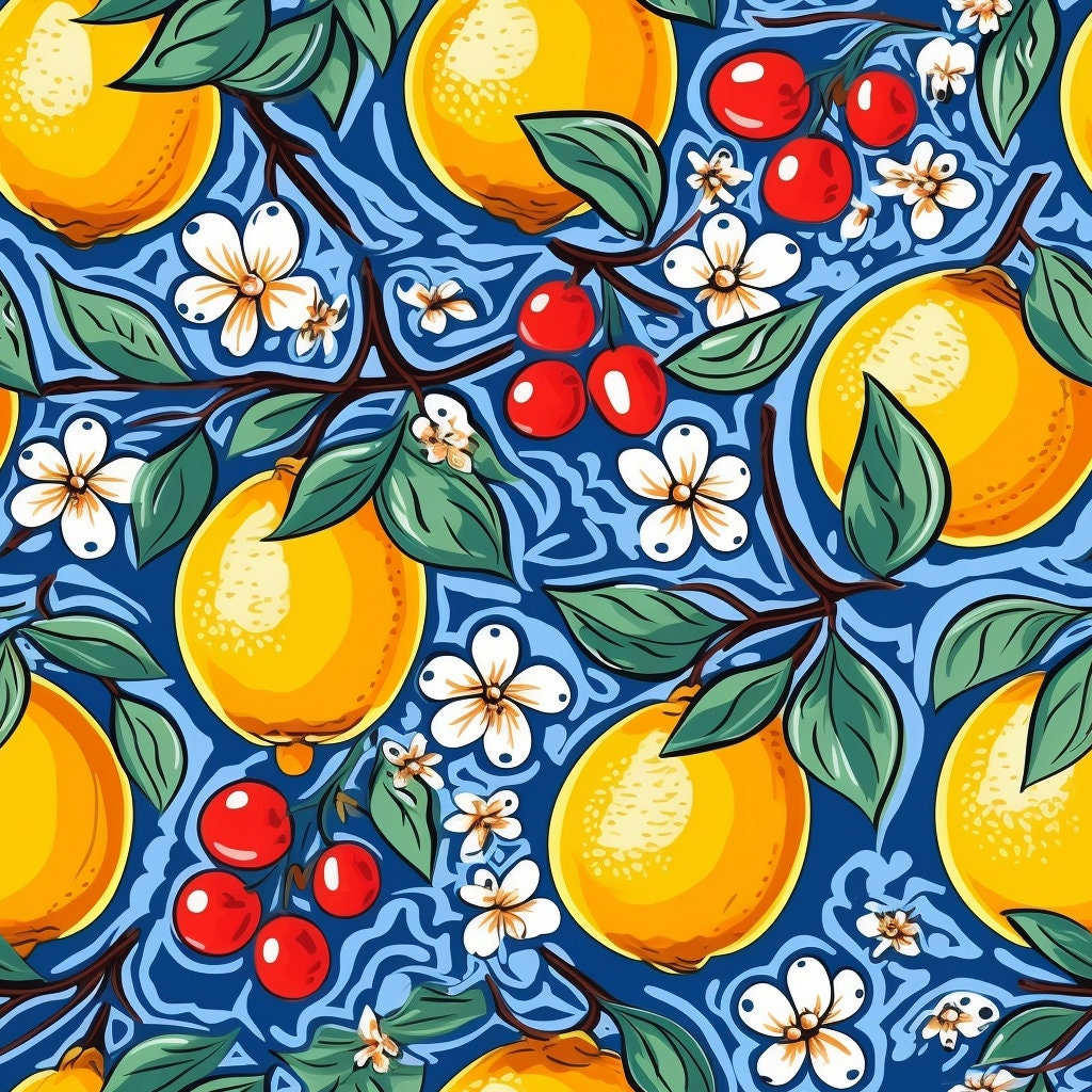 Amalfi Seamless Pattern Set, Printable Wrapping Paper,lemon Pattern ...