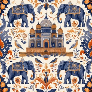 Magestic India Design, Printable File, Architecture Elements Seamless ...