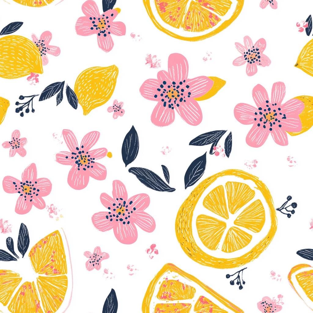 Fresh Summer Pattern, Lemonade Texture Pack, Scrapbooking Craft ...
