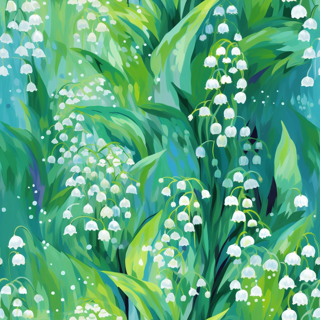 Lily of the Valley Digital Paper, Seamless Pattern, Flower Papers, Lily ...