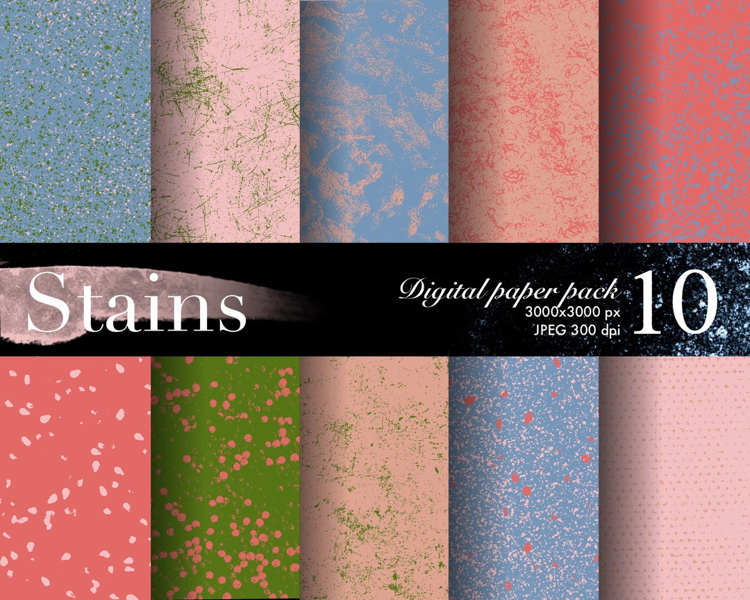 DIGITAL PAPER Bundle, Stains Texture Pack, Scrapbooking Craft Supplies ...