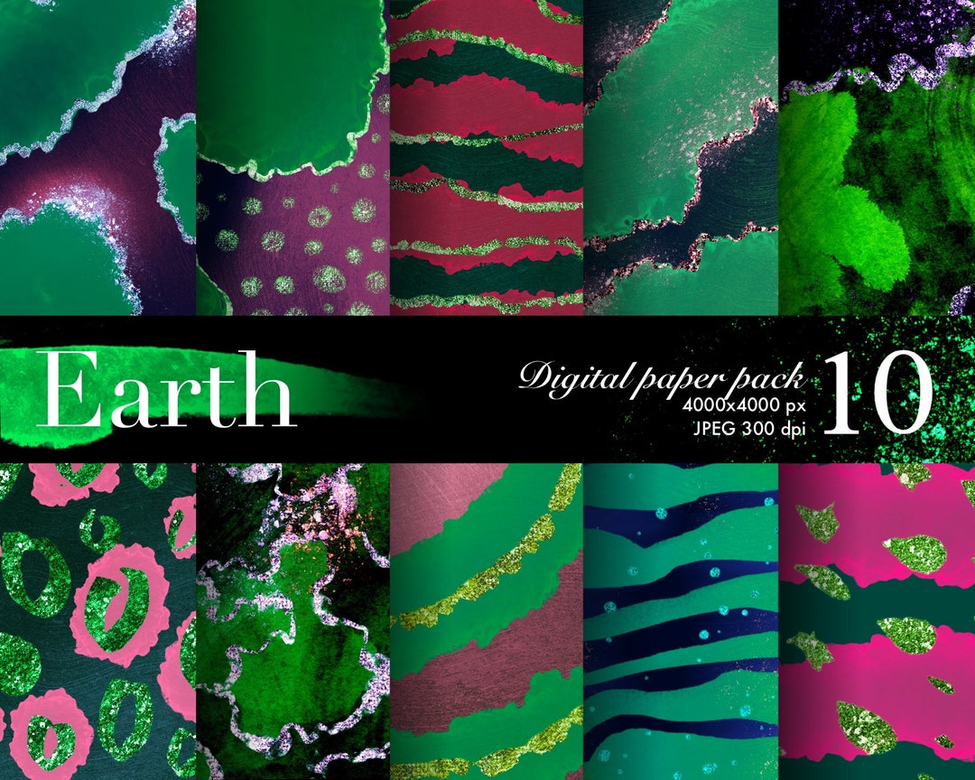 DIGITAL PAPER Bundle, EARTH Texture Pack, Scrapbooking Craft Supplies ...