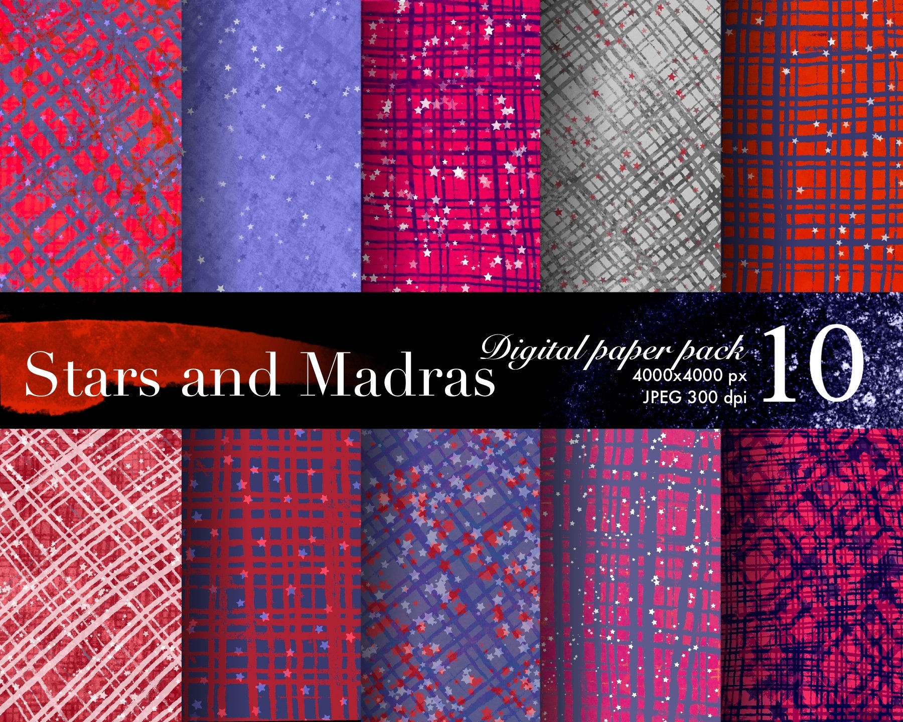 DIGITAL PAPER Bundle,4 of July Theme, Texture Pack, Scrapbooking Craft ...