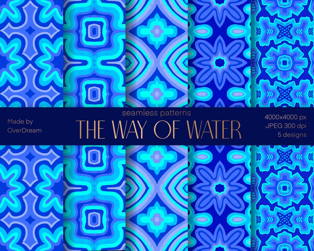 The Way of Water Pattern, Texture Pack, Printable Wrapping Paper ...