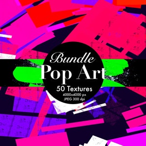 Digital Paper BUNDLE, Pop Art Texture Pack Scrapbook Paper, Goodnotes ...