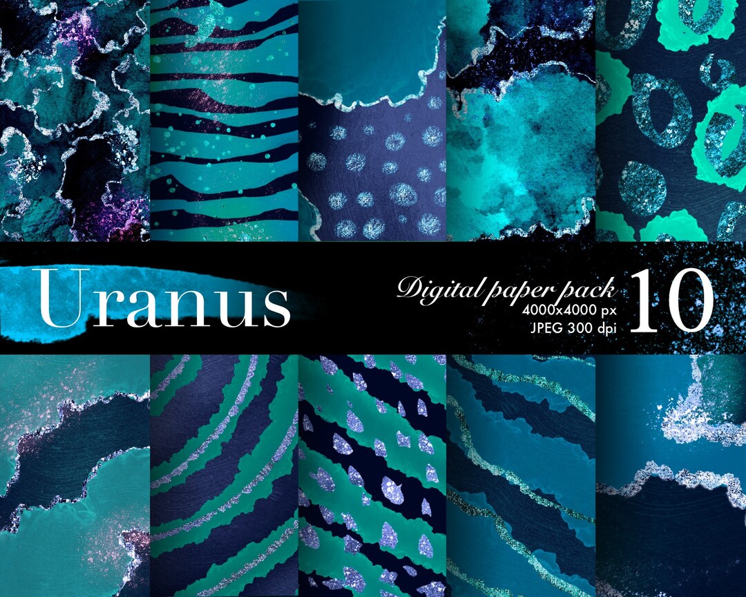DIGITAL PAPER Bundle, Uranus Texture Pack, Scrapbooking Craft Supplies ...
