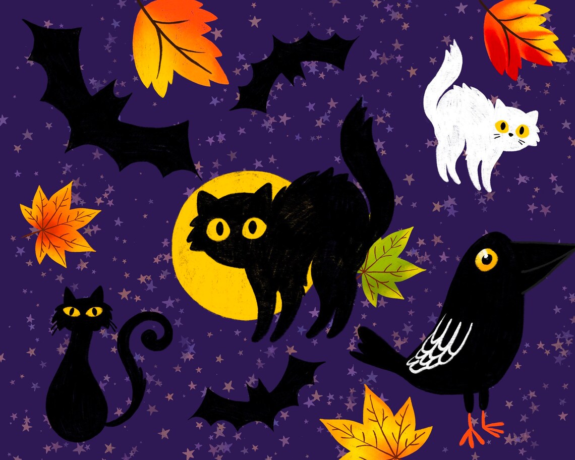 Halloween, 2, Clip Art Bundle, Digital Planner, Party Decor, , Paper ...