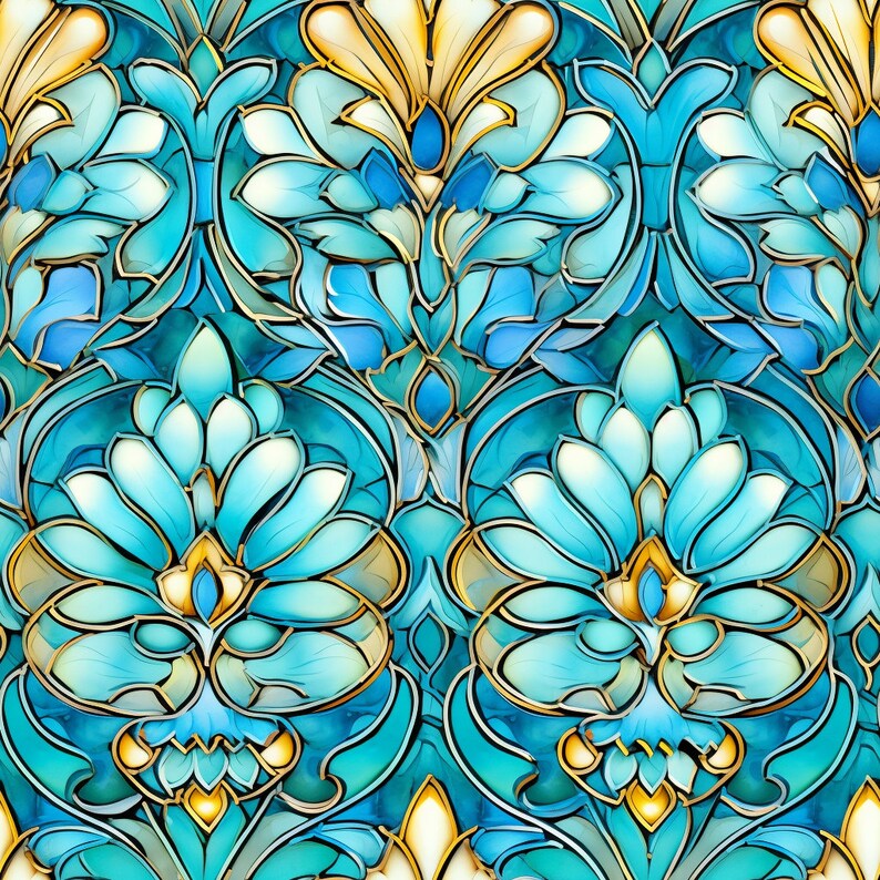 Tile Mosaic Digital Paper, Green Glass Seamless Pattern, Mosaic Paper ...