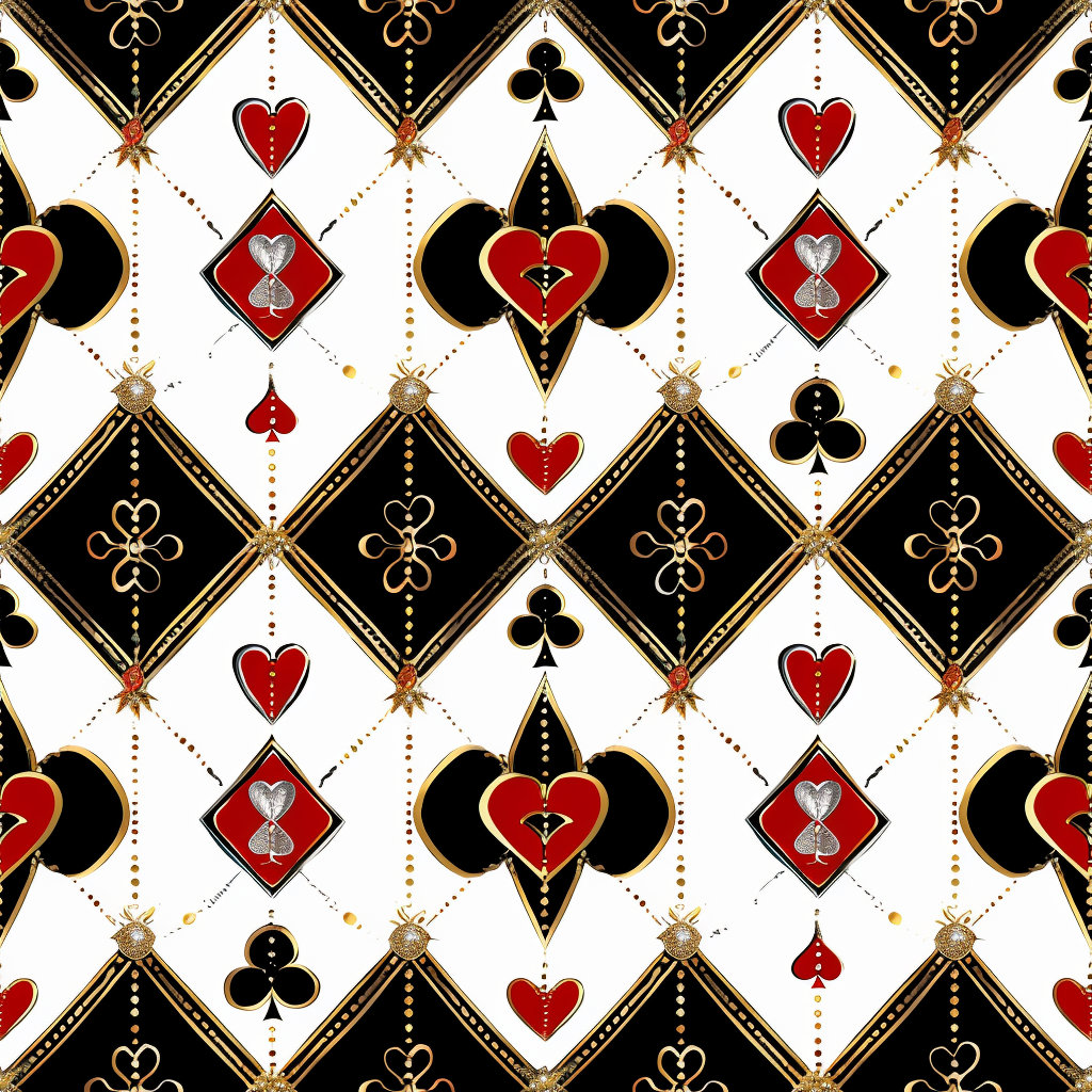 Harlequin Digital Paper, Printable File, Playing Card Suits Seamless ...