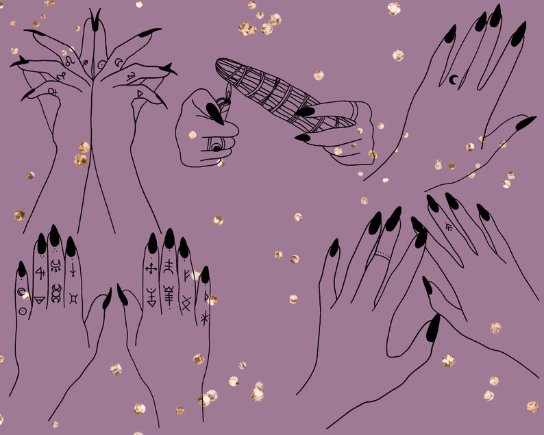 Pagan Hands, the Witches' Grimoire Clipart, Astrology Clip Art, Wicca ...