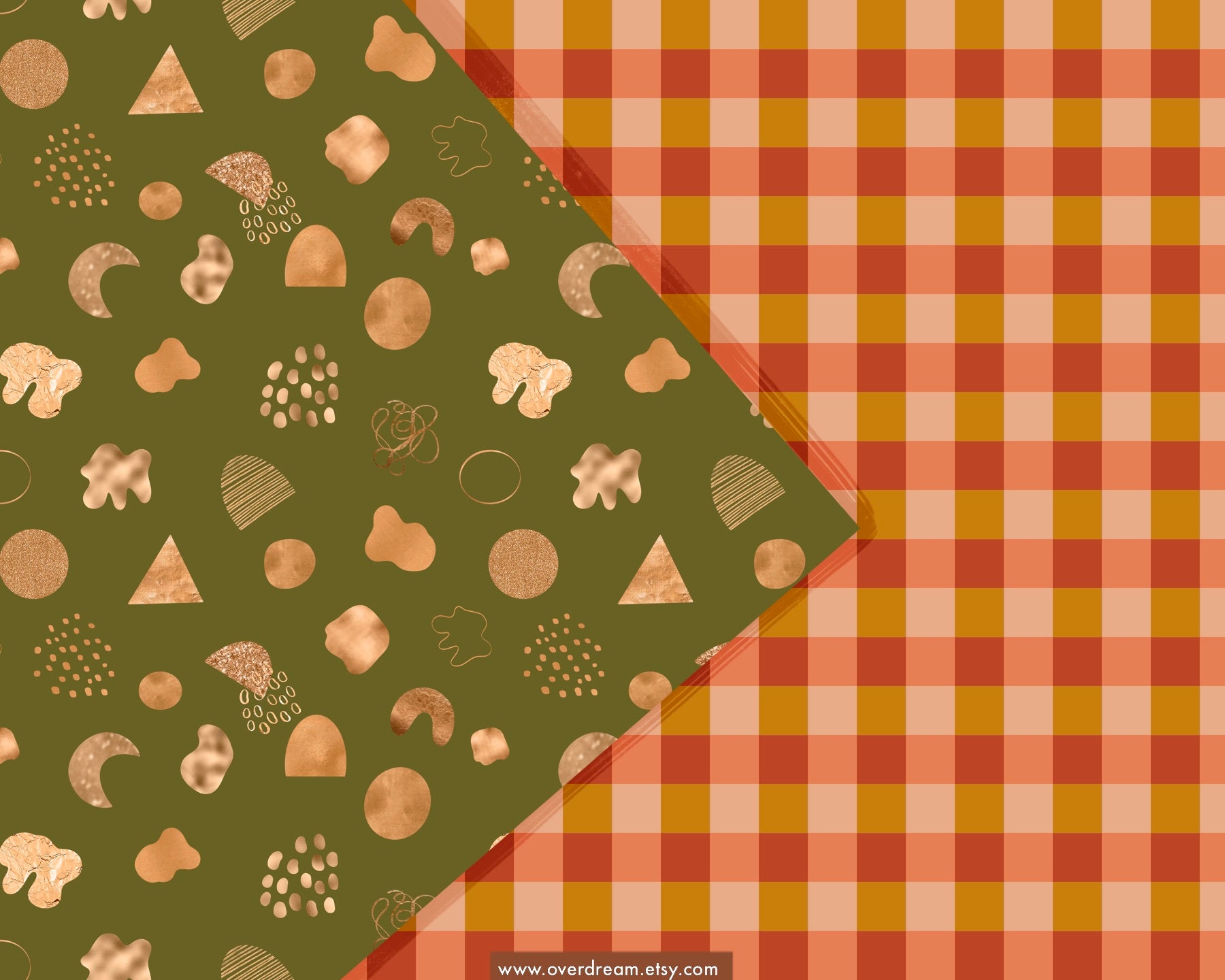Earth Tones Boho Seamless Patterns, Abstract Shapes Digital Paper ...