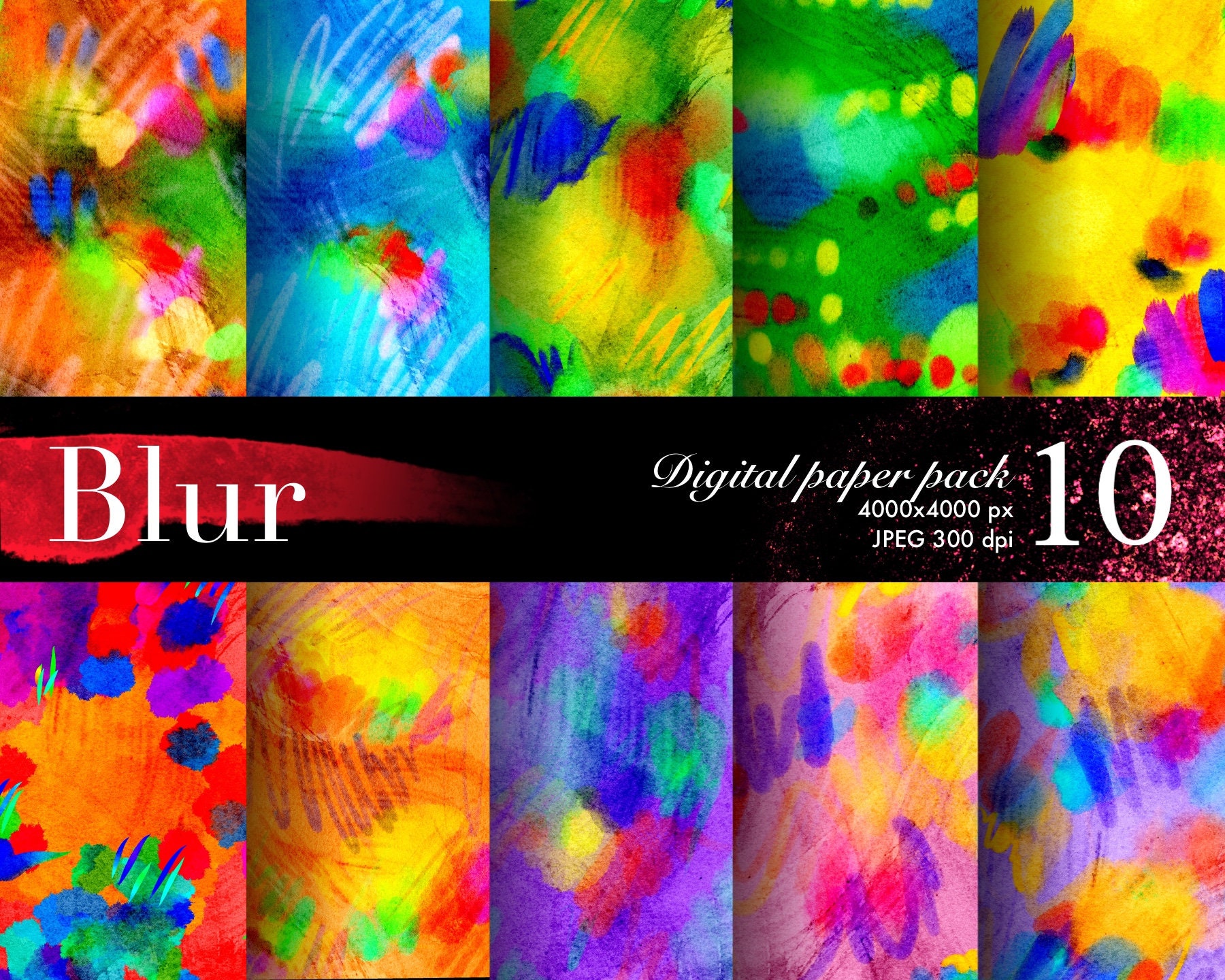 DIGITAL PAPER Bundle, Blur Texture Pack, Scrapbooking Craft Supplies ...