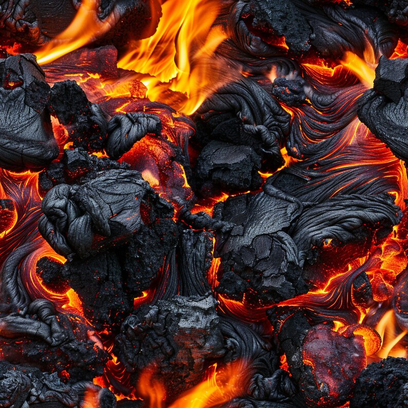 Vulcan Lava Digital Paper, Printable File, Lava Elements Seamless ...