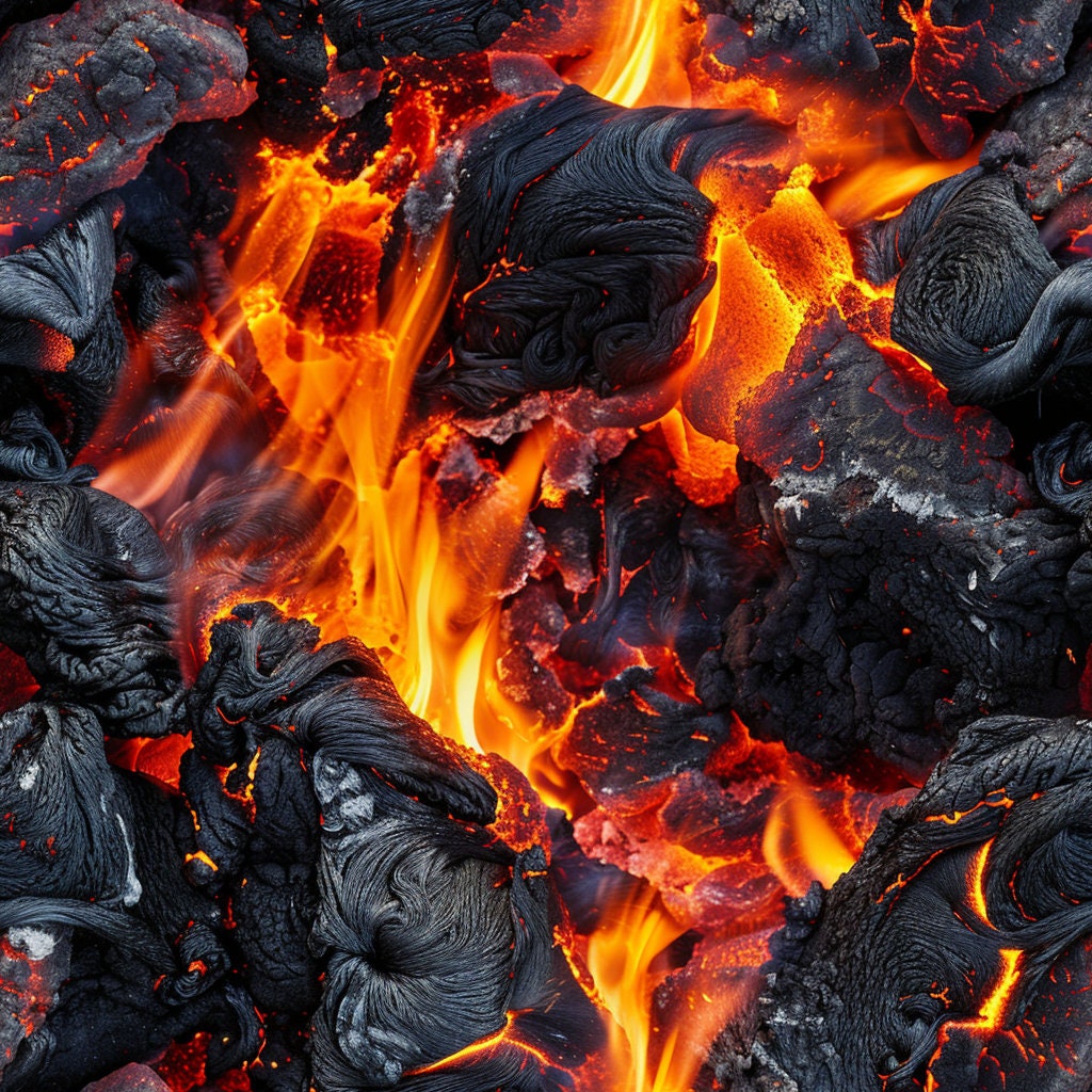 Vulcan Lava Digital Paper, Printable File, Lava Elements Seamless ...