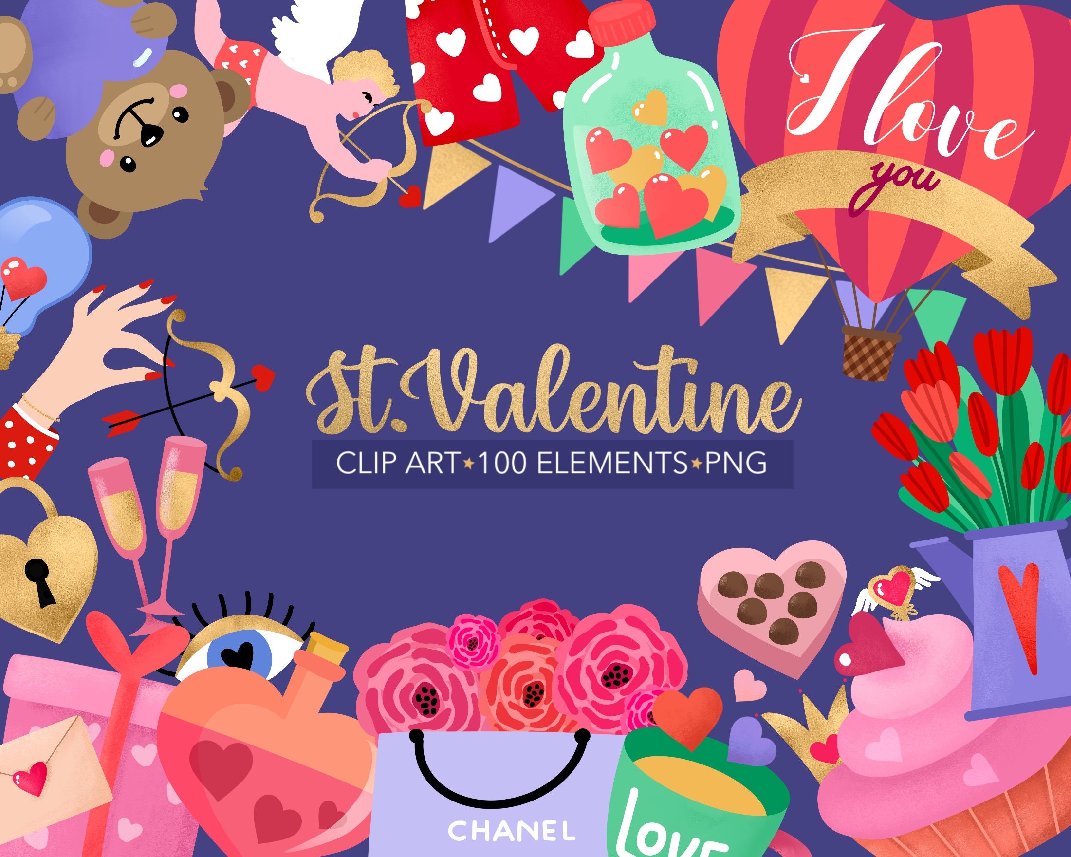 Valentines Day Clip Art, Sweetheart, Love Theme Decor, St.valentine ...