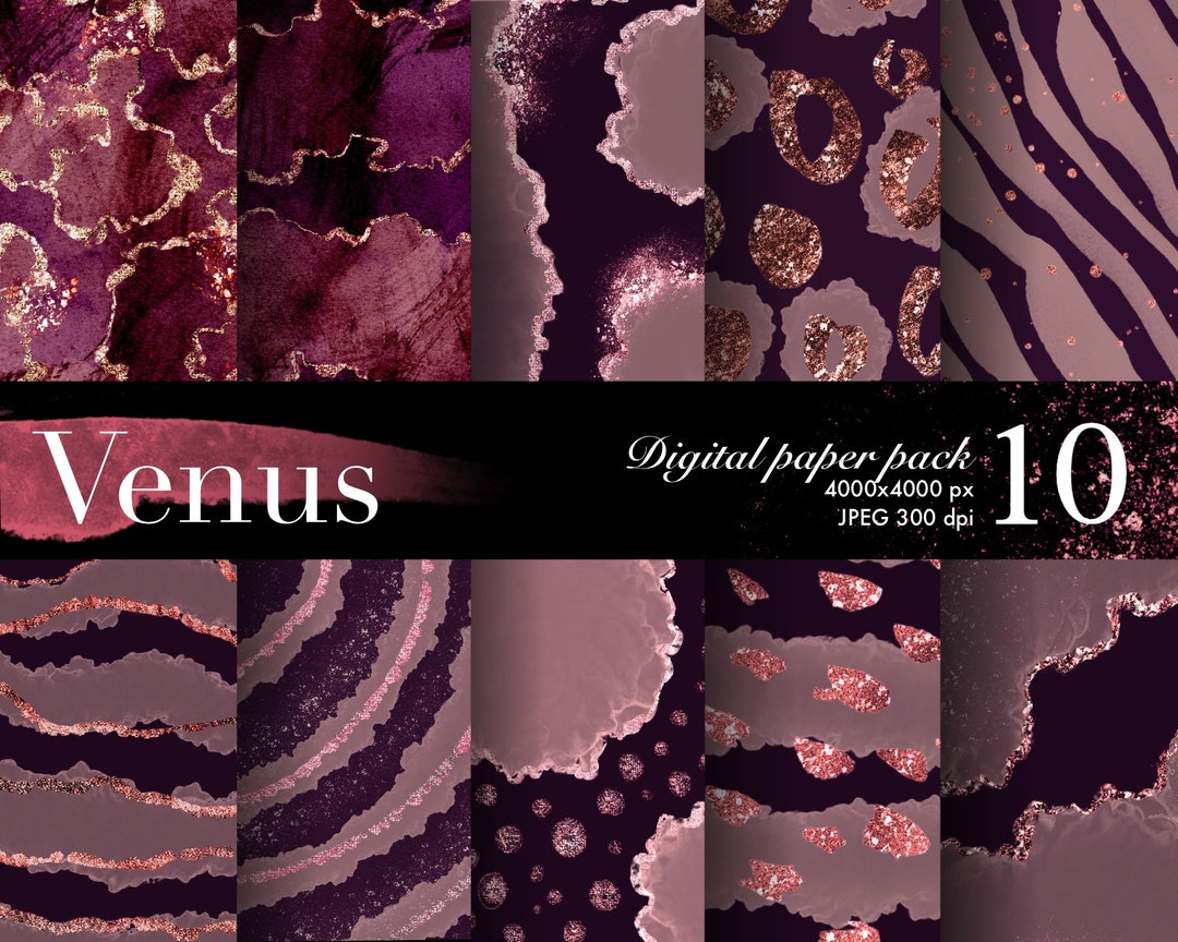 DIGITAL PAPER Bundle, Venus Texture Pack, Scrapbooking Craft Supplies ...