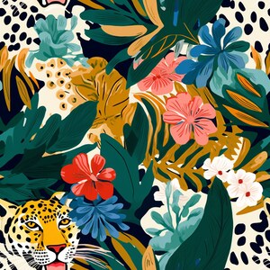 Abstract Jungle, Seamless Pattern Set, Printable Wrapping Paper, Animal ...