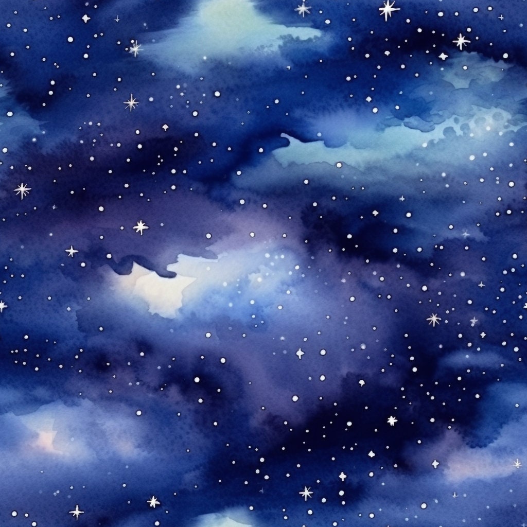 Vanilla Sky Seamless Pattern, Printable Wrapping Paper, Space Decor ...