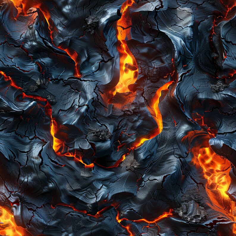 Vulcan Lava Digital Paper, Printable File, Lava Elements Seamless ...
