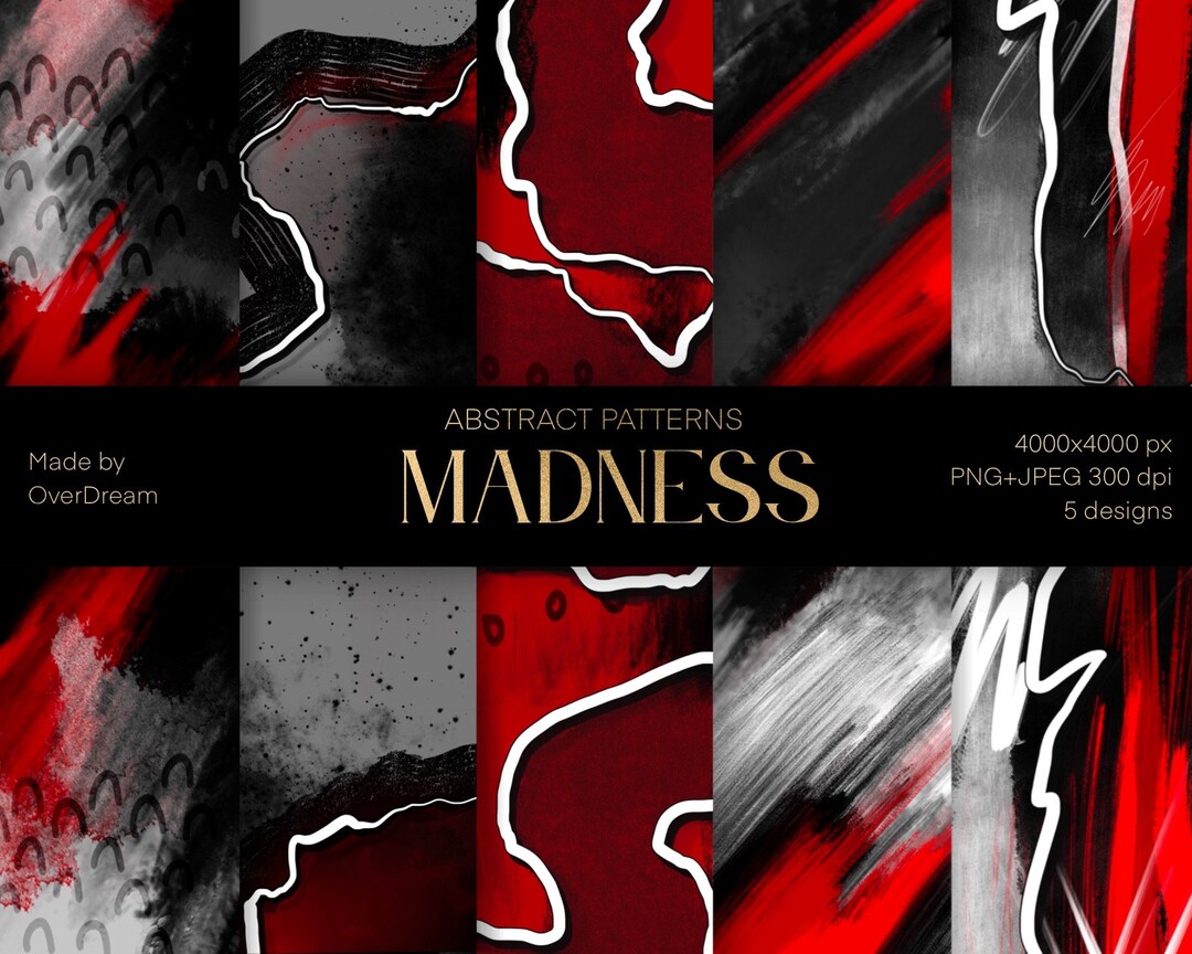 DIGITAL PAPER Bundle, Madness Texture Pack, Scrapbooking Craft Supplies ...