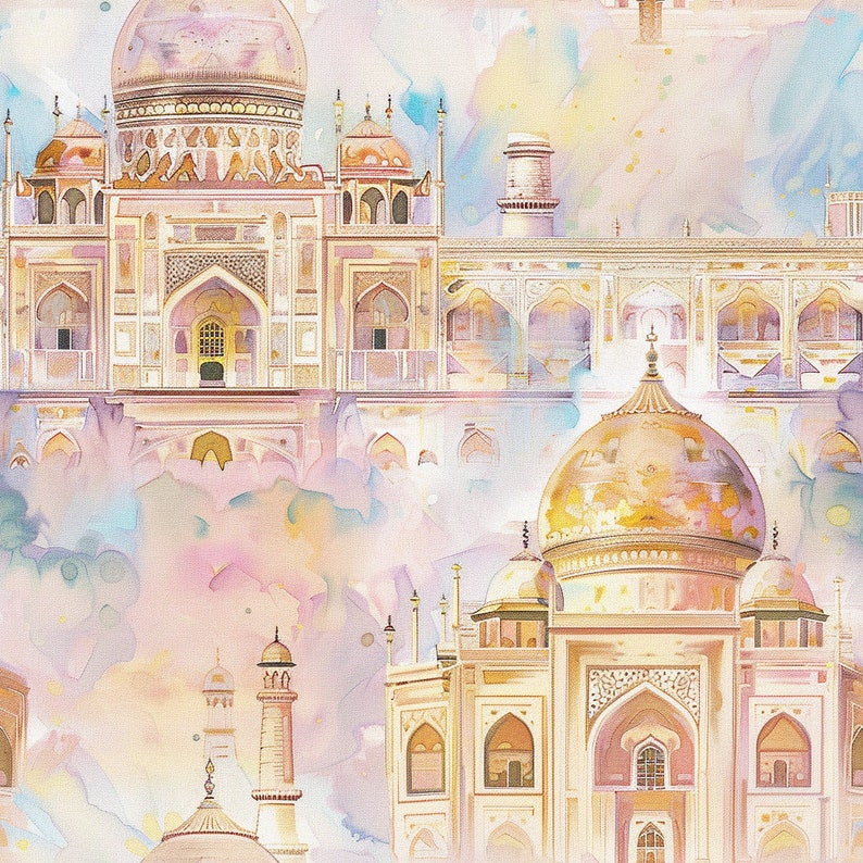 Taj Mahal Design, Printable File, Architecture Elements Seamless ...