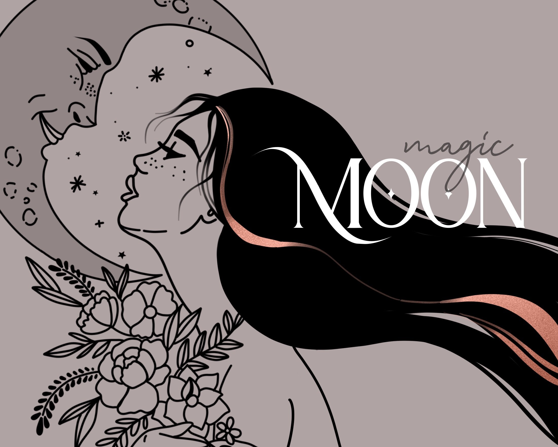 Magic Moon Clipart, Dark Magic Decor, Wicca, Astrology Clip Art ...