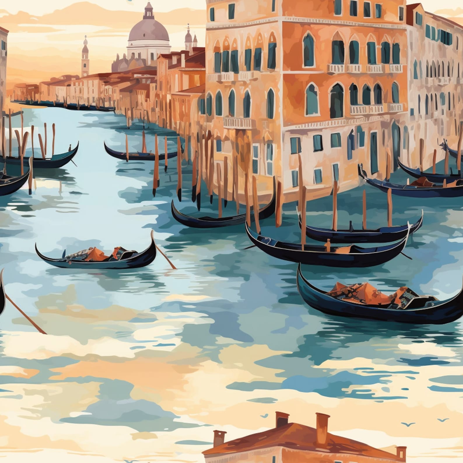 Venice Watercolor, Seamless Pattern Set, Printable Wrapping Paper ...