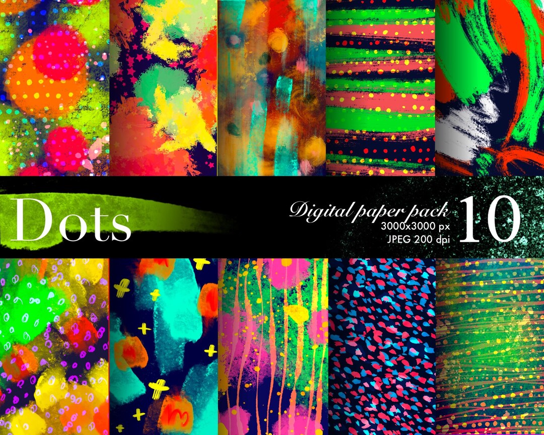 DIGITAL PAPER Bundle, Texture Pack, Scrapbooking Craft Supplies,polka ...