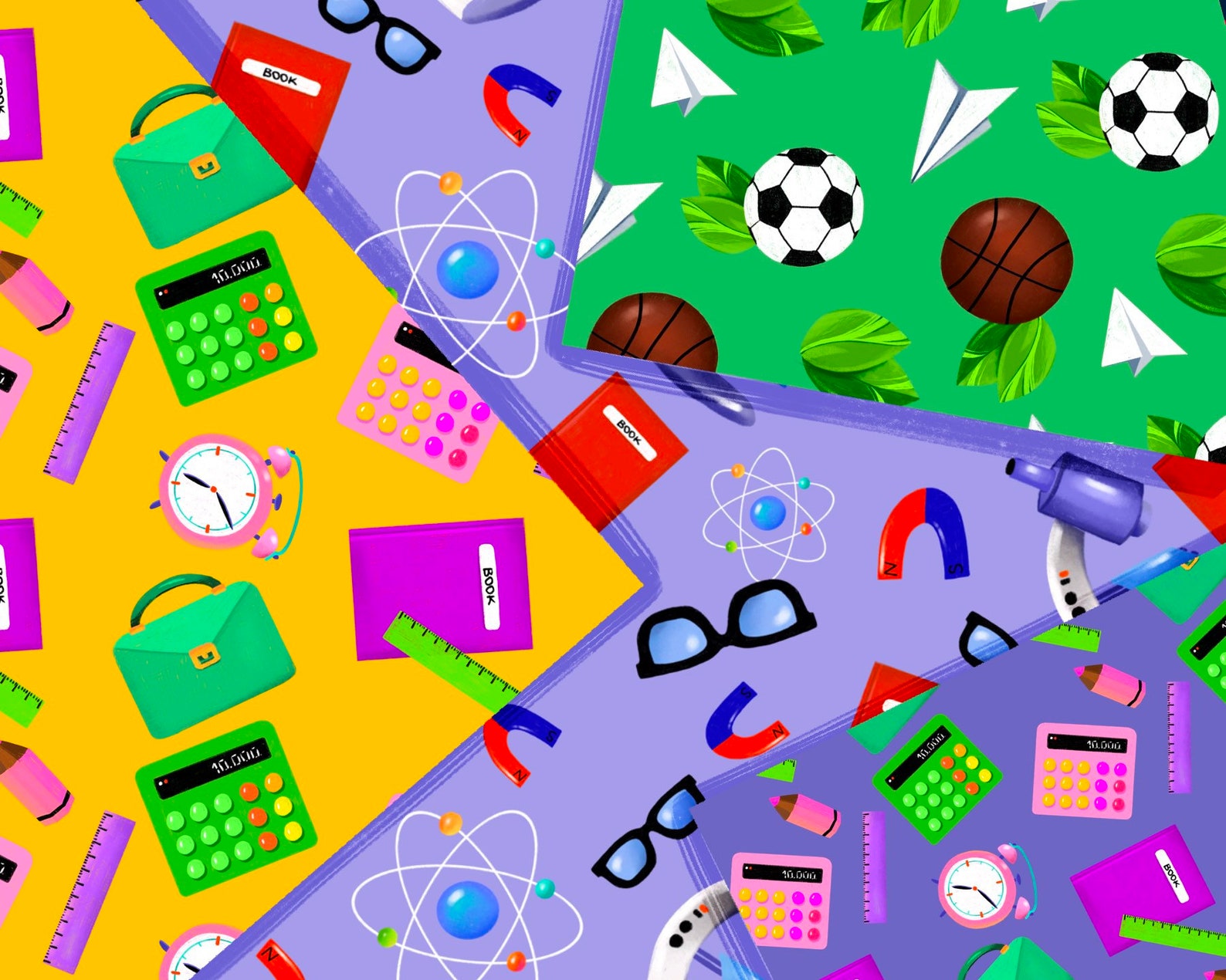 Back to School Seamless Pattern Set Texture Pack Printable - Etsy