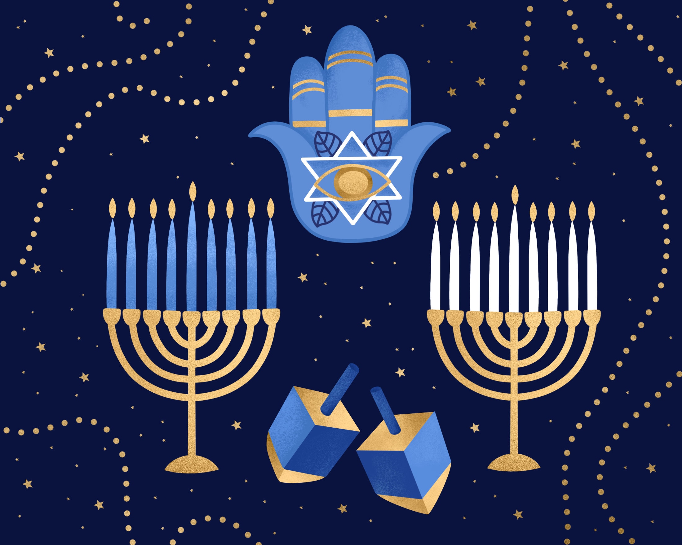 Hanukkah Clip Art, Hanukkah Decor, Winter Themed Decor, Xmas Clip Art ...