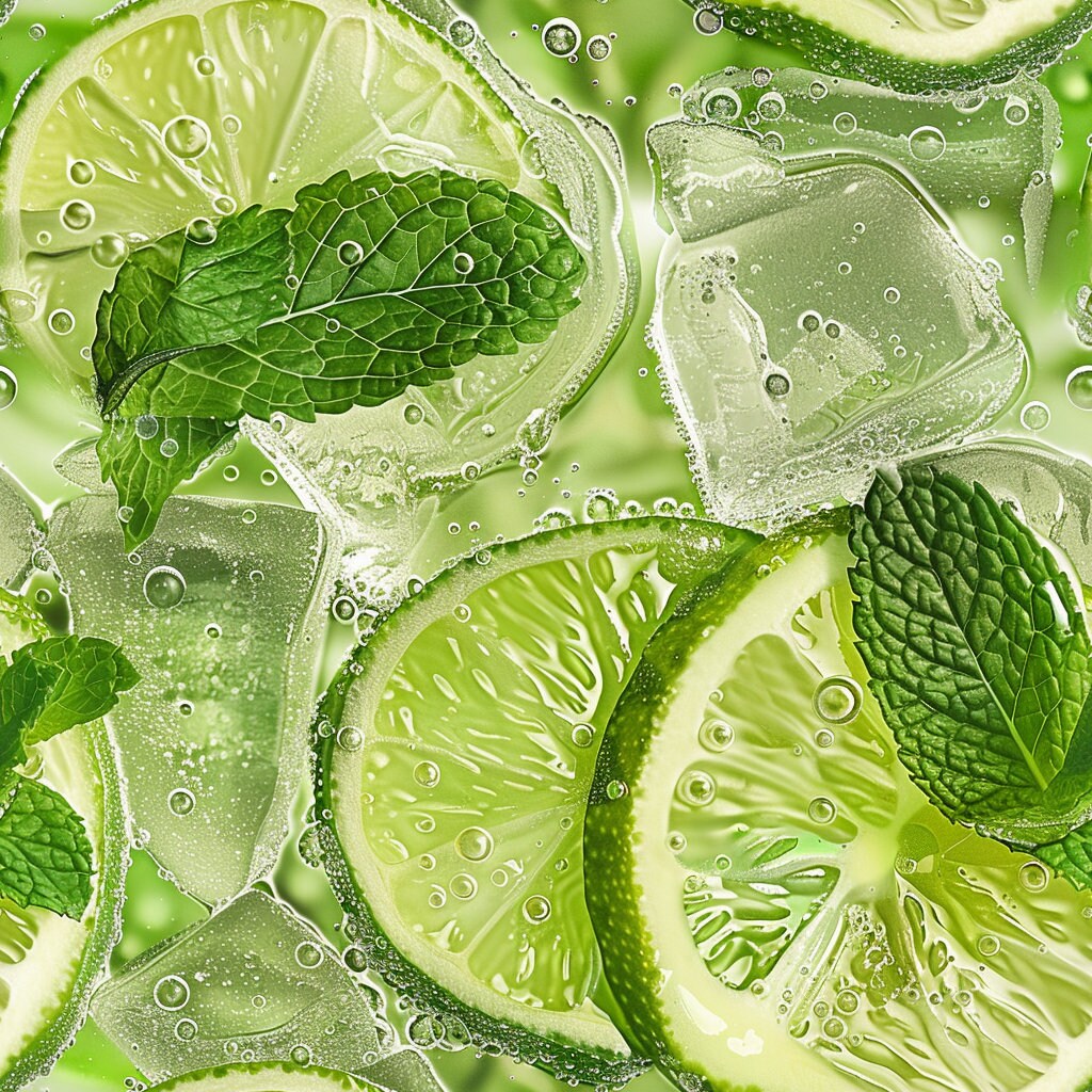 Mojito Design, Printable File, Cocktail Elements Seamless Pattern ...