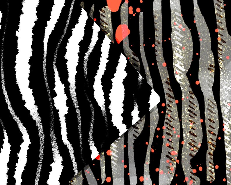 DIGITAL PAPER Bundle, Zebra Texture Pack, Scrapbooking Craft Supplies ...