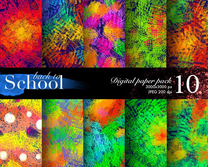 DIGITAL PAPER Bundle, Crayons Texture Pack, Scrapbooking Craft Supplies ...