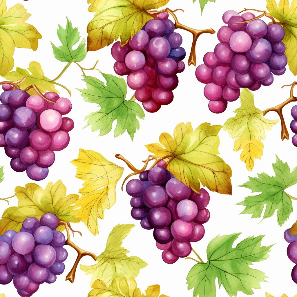 Grape Seamless Pattern, Digital Paper, Seamless Pattern, Fruit Paper ...
