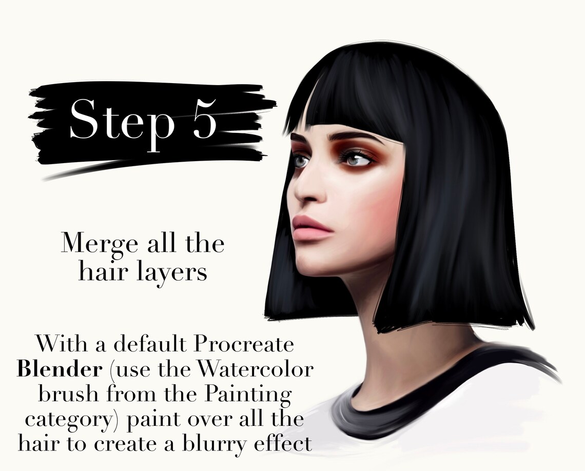 Learn How to Draw Hair With Procreate Brush Set Realistic - Etsy