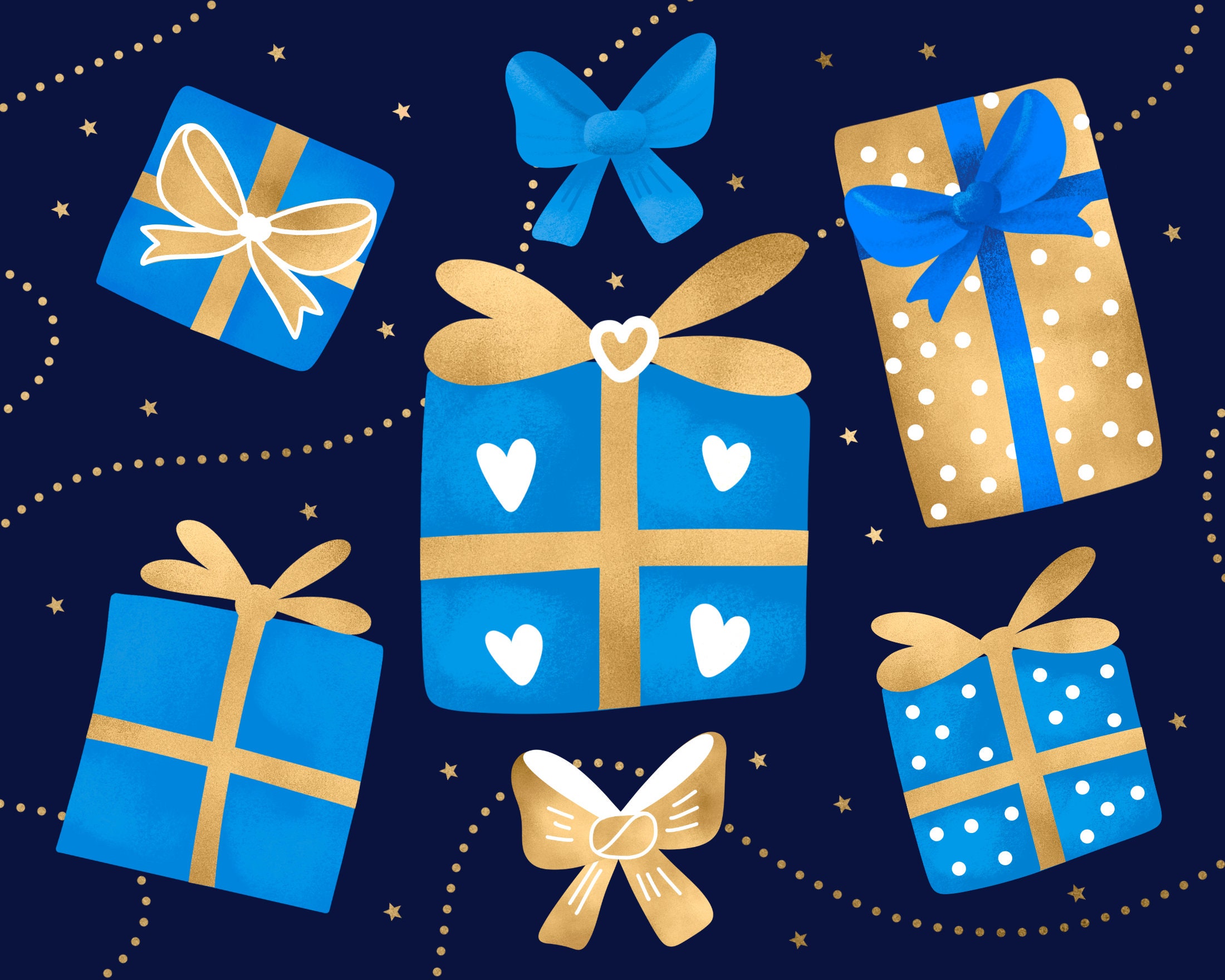 Hanukkah Clip Art, Hanukkah Decor, Winter Themed Decor, Xmas Clip Art ...