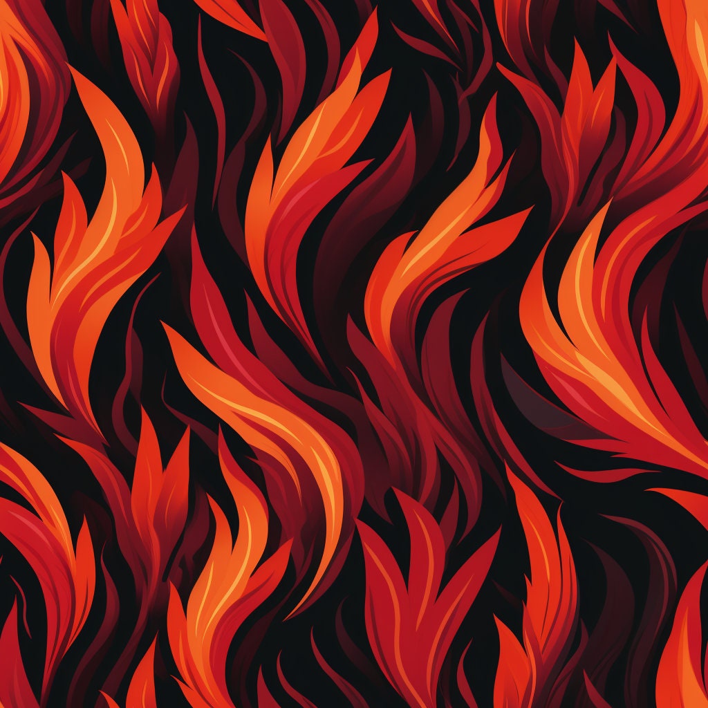 Flames Digital Paper, Fire Seamless Pattern, Colorful Paper Pack, Flame ...