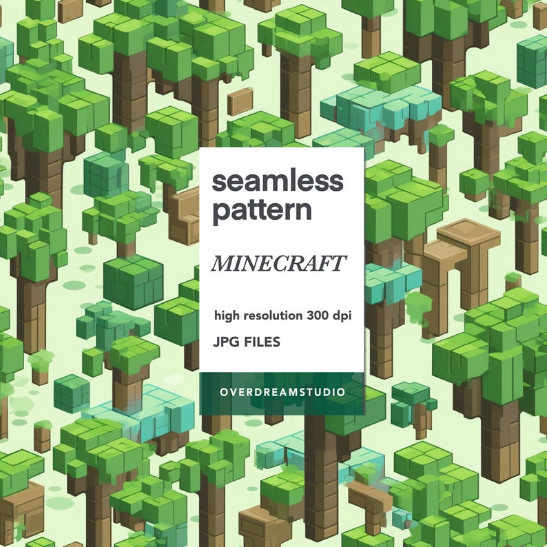 Minecraft Seamless Pattern, Kids Digital Paper, Minecraft Design ...