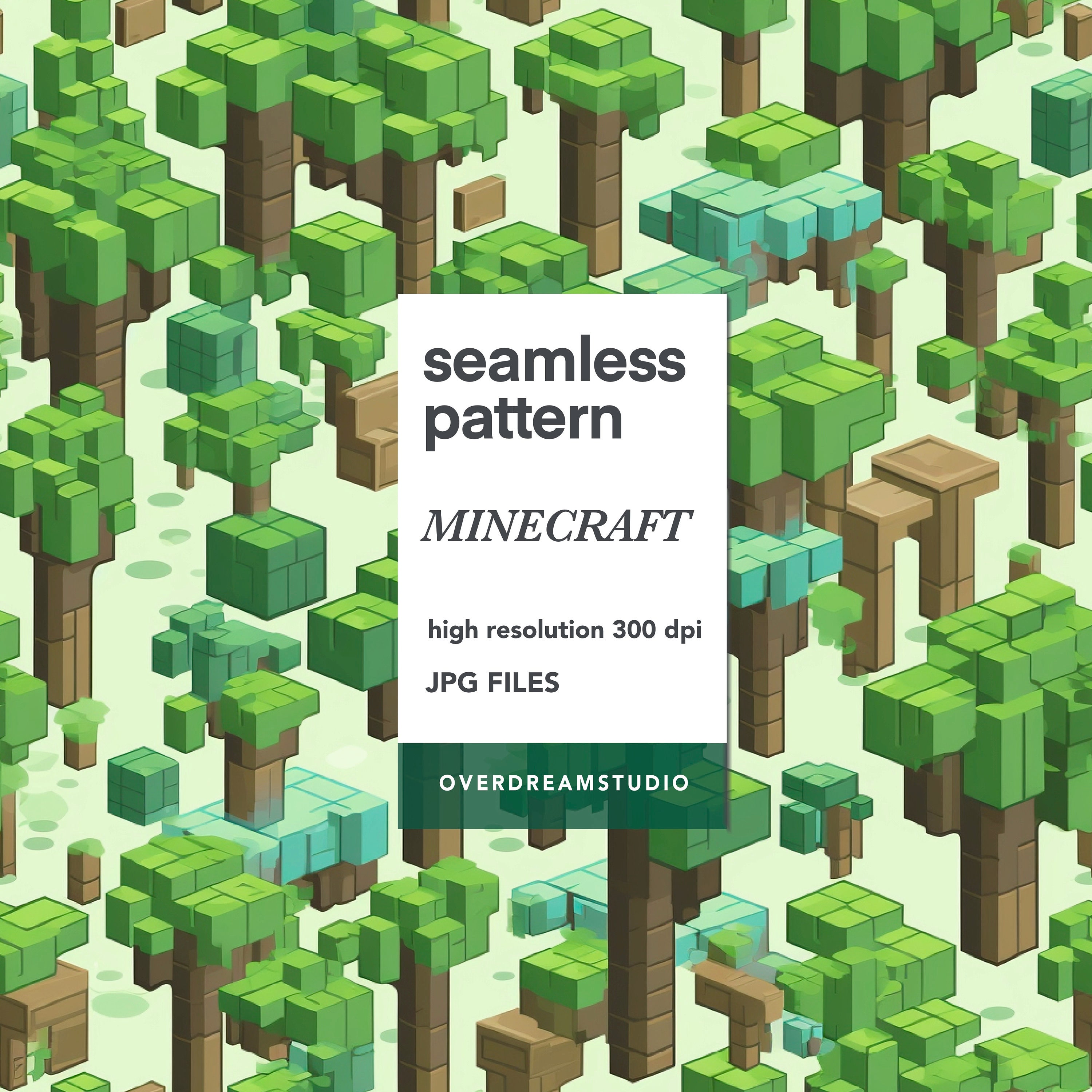 Minecraft Seamless Pattern, Kids Digital Paper, Minecraft Design ...