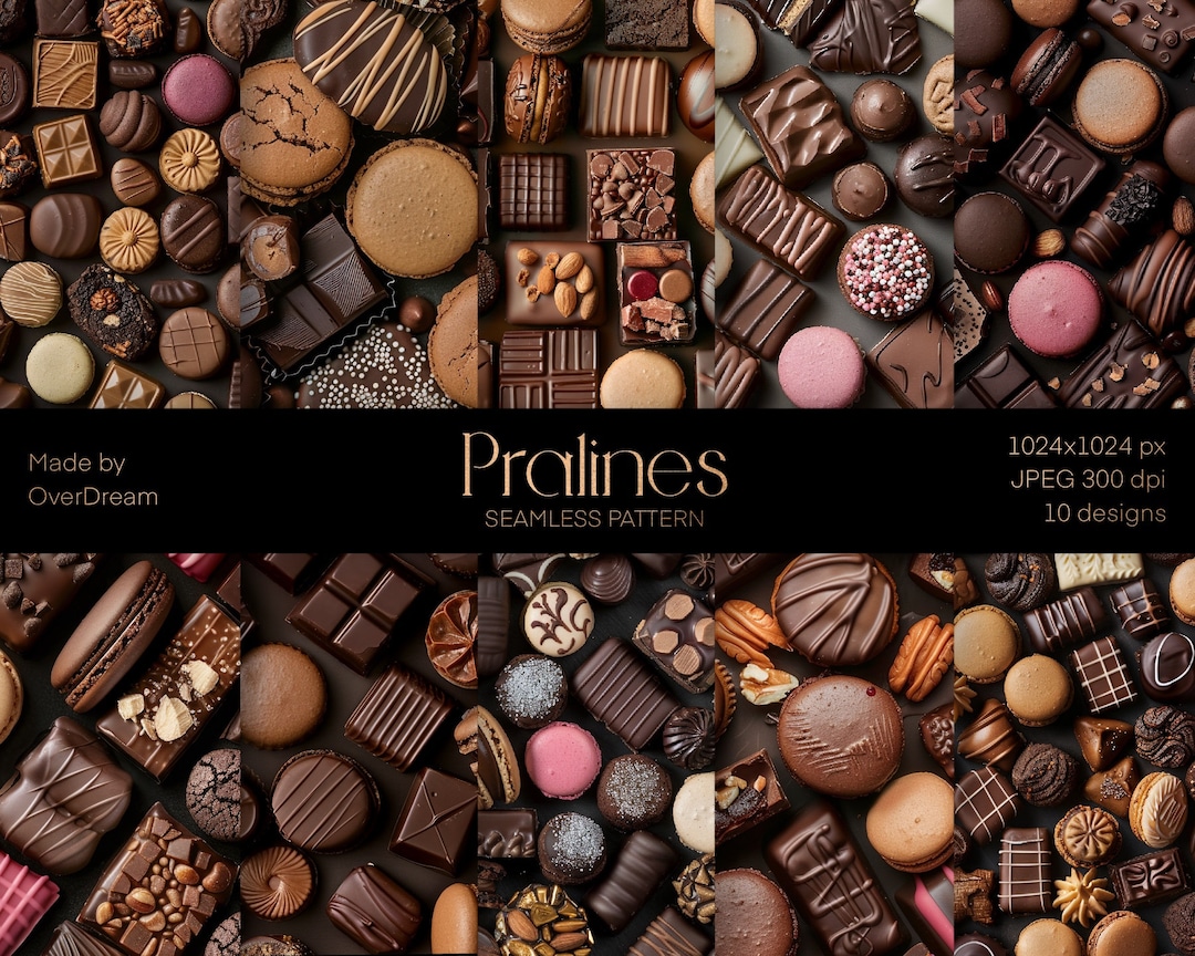 Pralines Texture Digital Paper, Printable File, Chocolate Elements ...