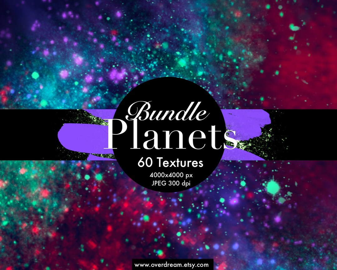 Digital Paper BUNDLE, Planets Texture Pack, Planet Scrapbook Paper ...