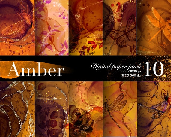 DIGITAL PAPER Bundle Amber Texture Pack Scrapbooking Craft - Etsy