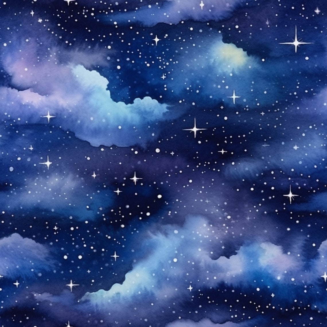 Vanilla Sky Seamless Pattern, Printable Wrapping Paper, Space Decor ...