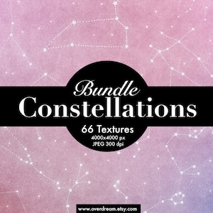 Texture BUNDLE, Constellation Texture Pack, Scrapbooking Craft Supplies ...