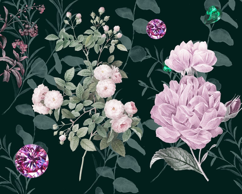Roses Clip Art, Vintage Illustration , Flowers Clip Art, Flower Bouquet ...