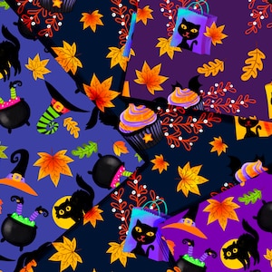 Halloween, Seamless Pattern Set, Texture Pack, Printable Wrapping Paper ...